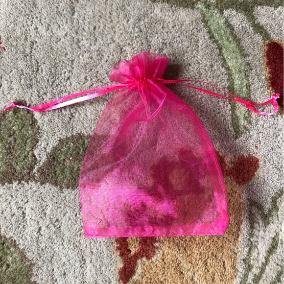 Party Supplies | 5 Piece Hot Pink Organza Drawstring Mesh Bags 4x6 ...